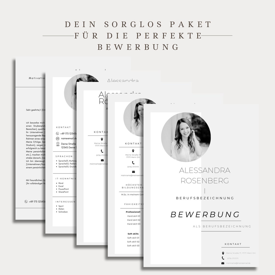 Modern Application Templates German Tabular CV Template Cover Sheet ...