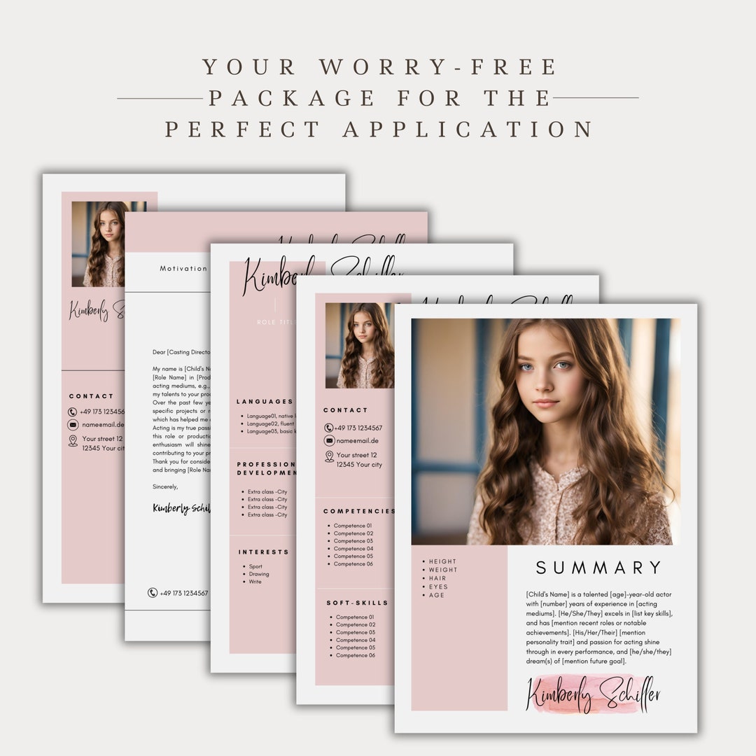 Child Actor Resume Template Boho Photo Canva Child Model Actor ...