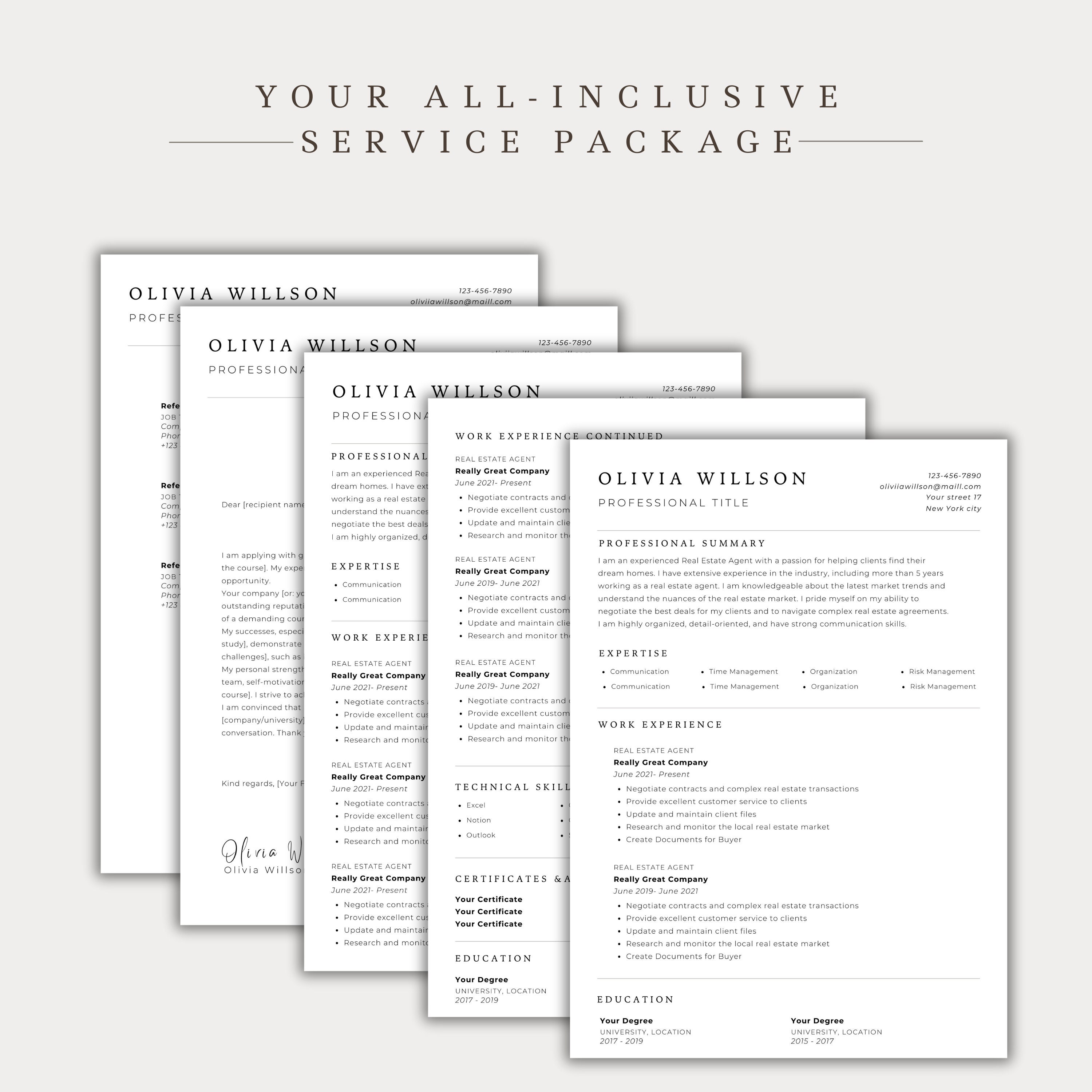 Clean Resume Template Canva ATS Friendly Modern CV Professional Job ...