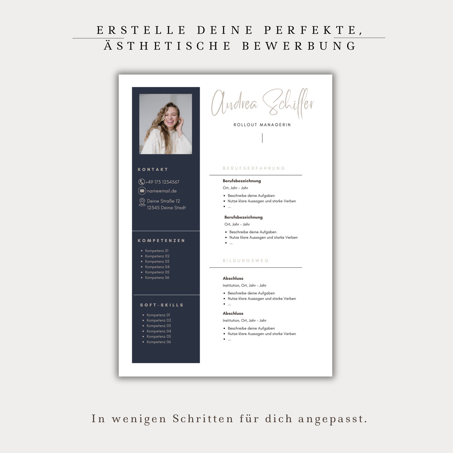 Application Template German CV in Table Creative Cover Letter Modern ...