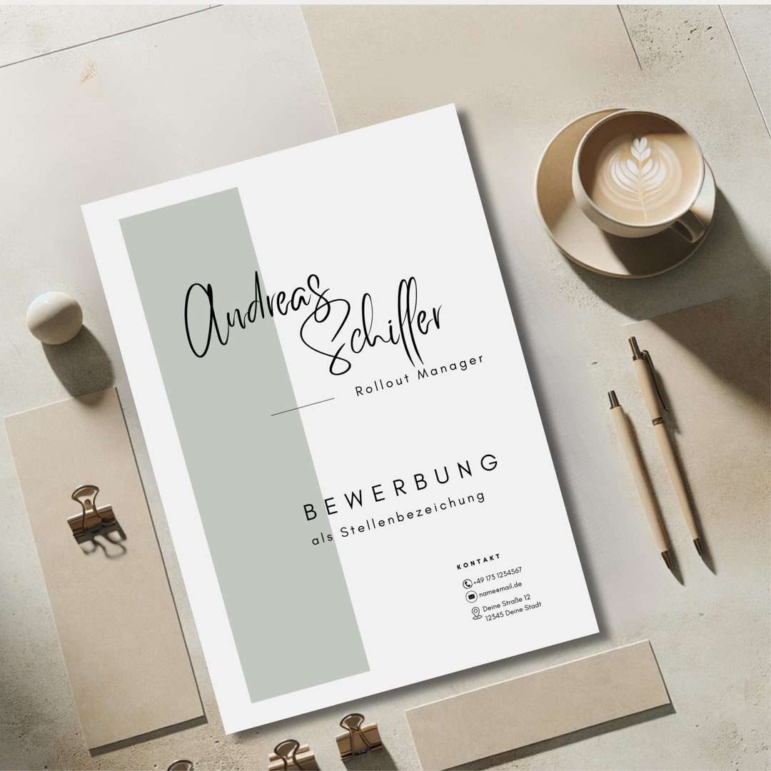 Application Template German CV Tabular Creative Cover Letter Modern ...