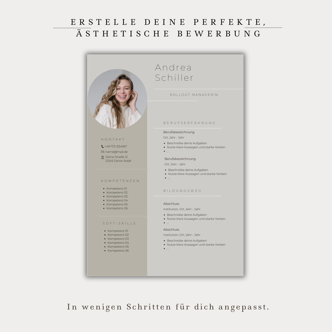 Application Template German CV Tabular Creative Cover Letter Modern ...