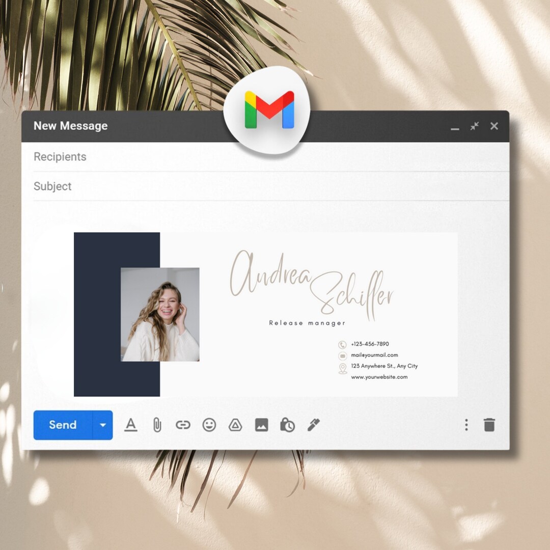Modern Boho Email Signature Template With Logo Photo Editable Canva ...