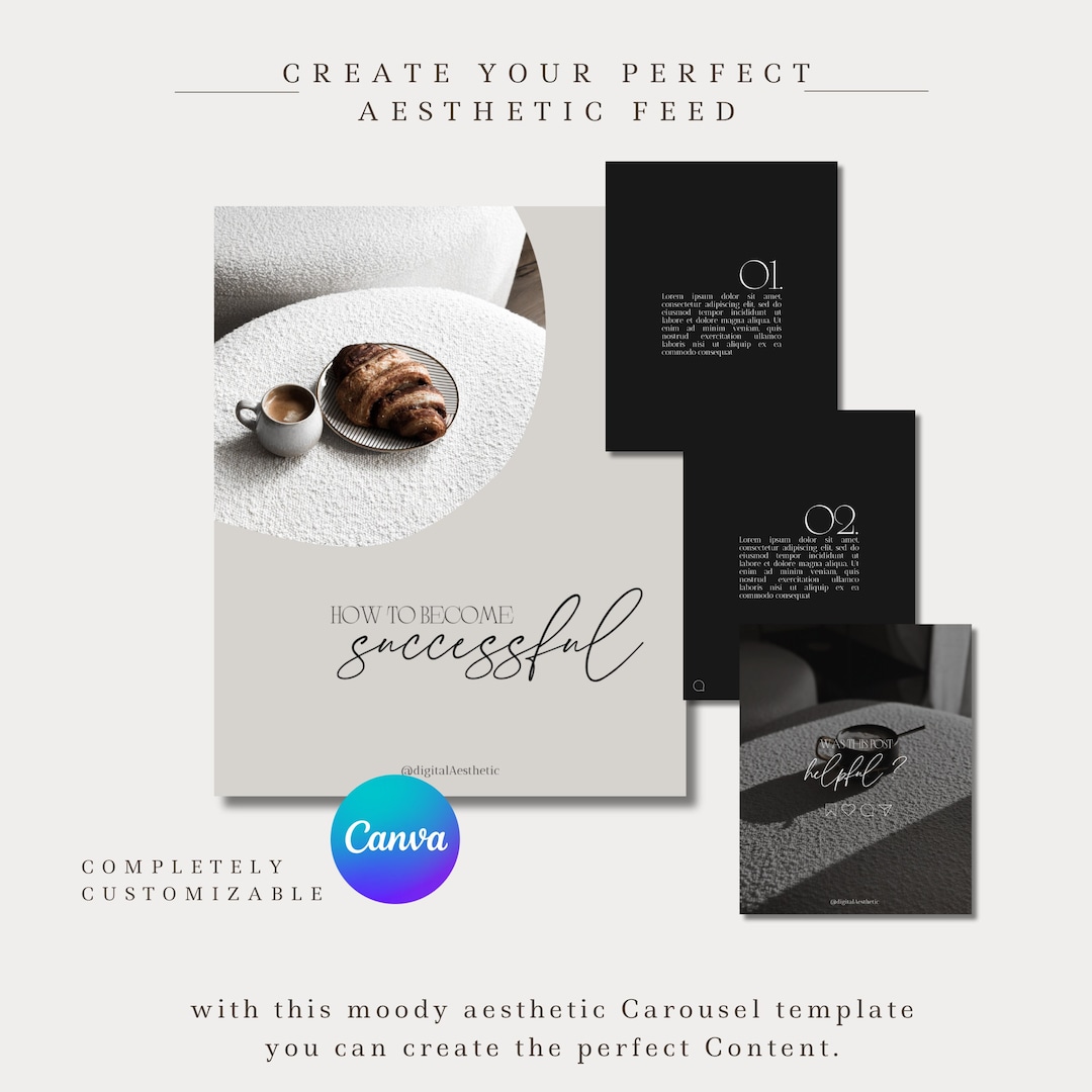 Social Media Template Carousel Story Quote Moody Aesthetic Dark Daily ...