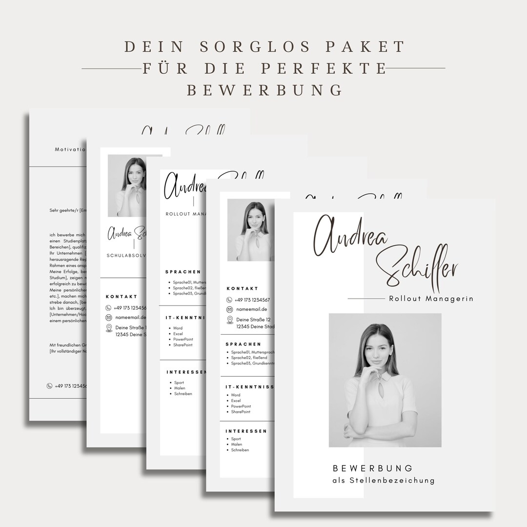 Modern Application Templates German Tabular CV Template Cover Sheet ...