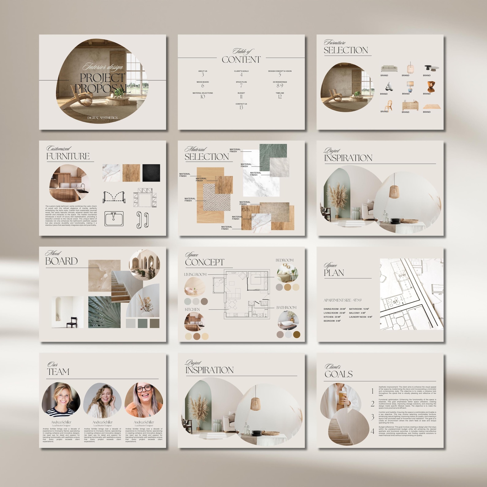 Interior Design Presentation Template FFE Finishes Concept Mood Board ...
