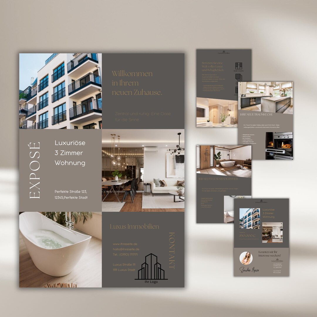 Real Estate Expose Template House Sale Agent Template Apartment Sale ...