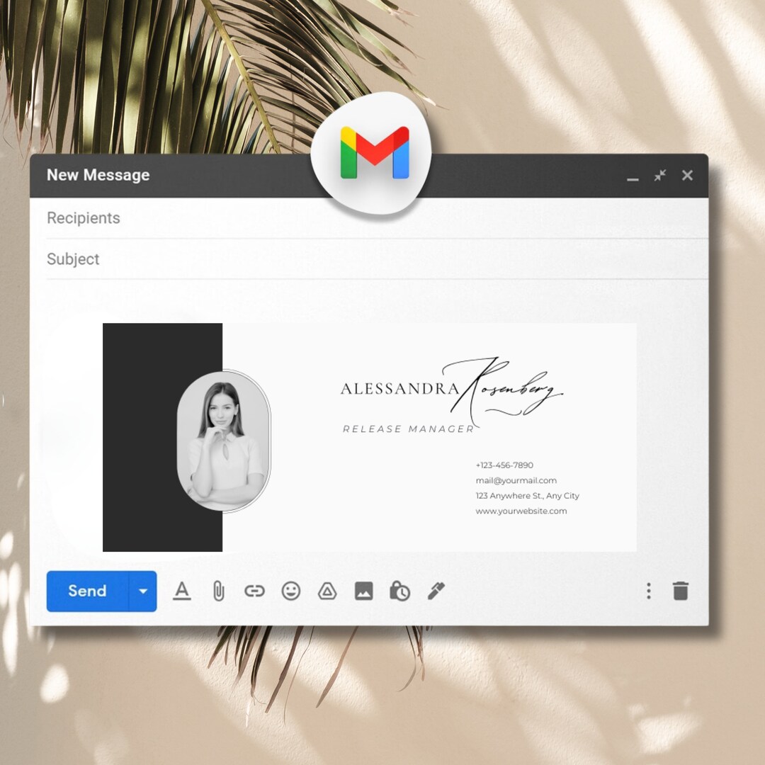 Modern Boho Email Signature Template With Logo Photo Editable Canva ...