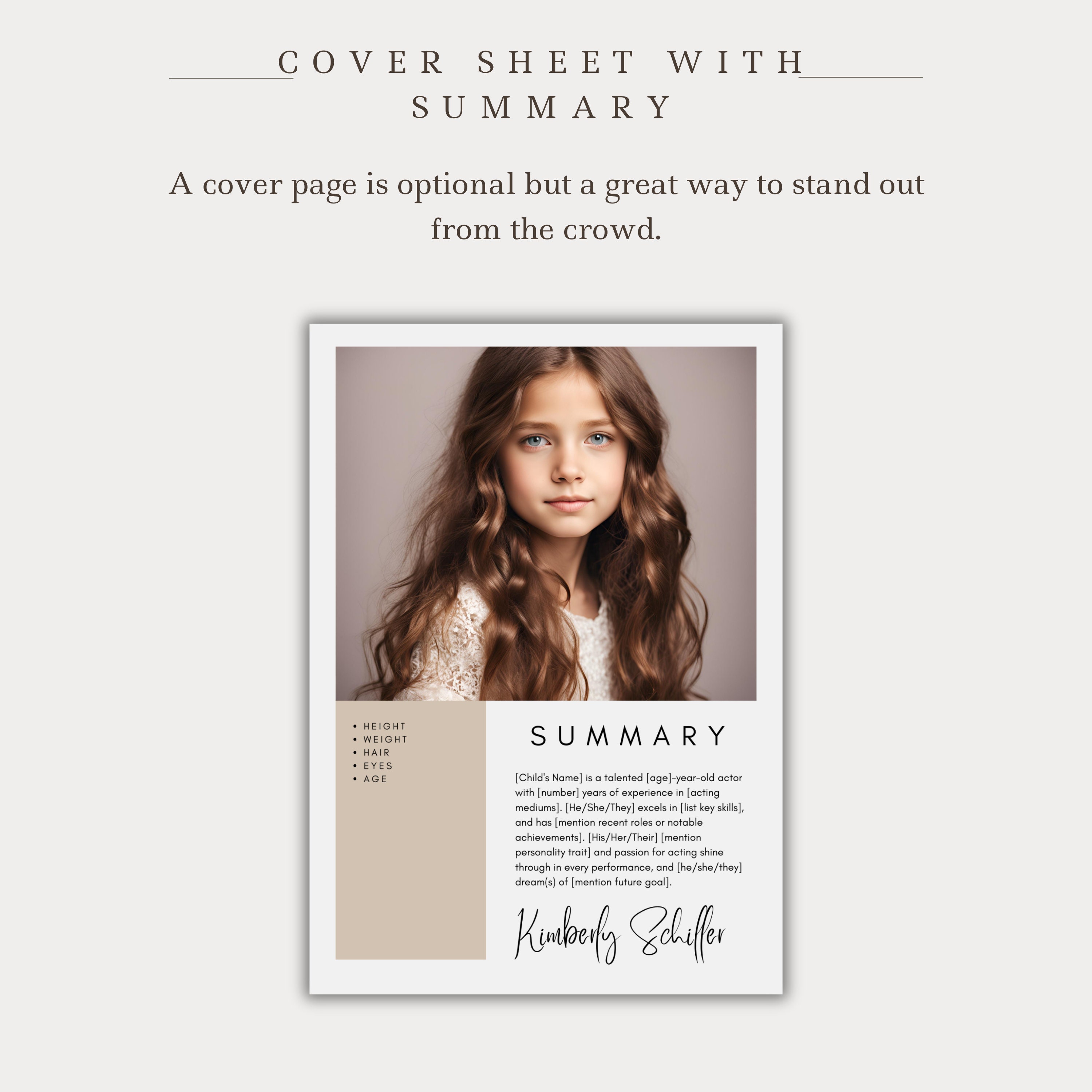 Child Actor Resume Template Boho Photo Canva Child Model Actor ...