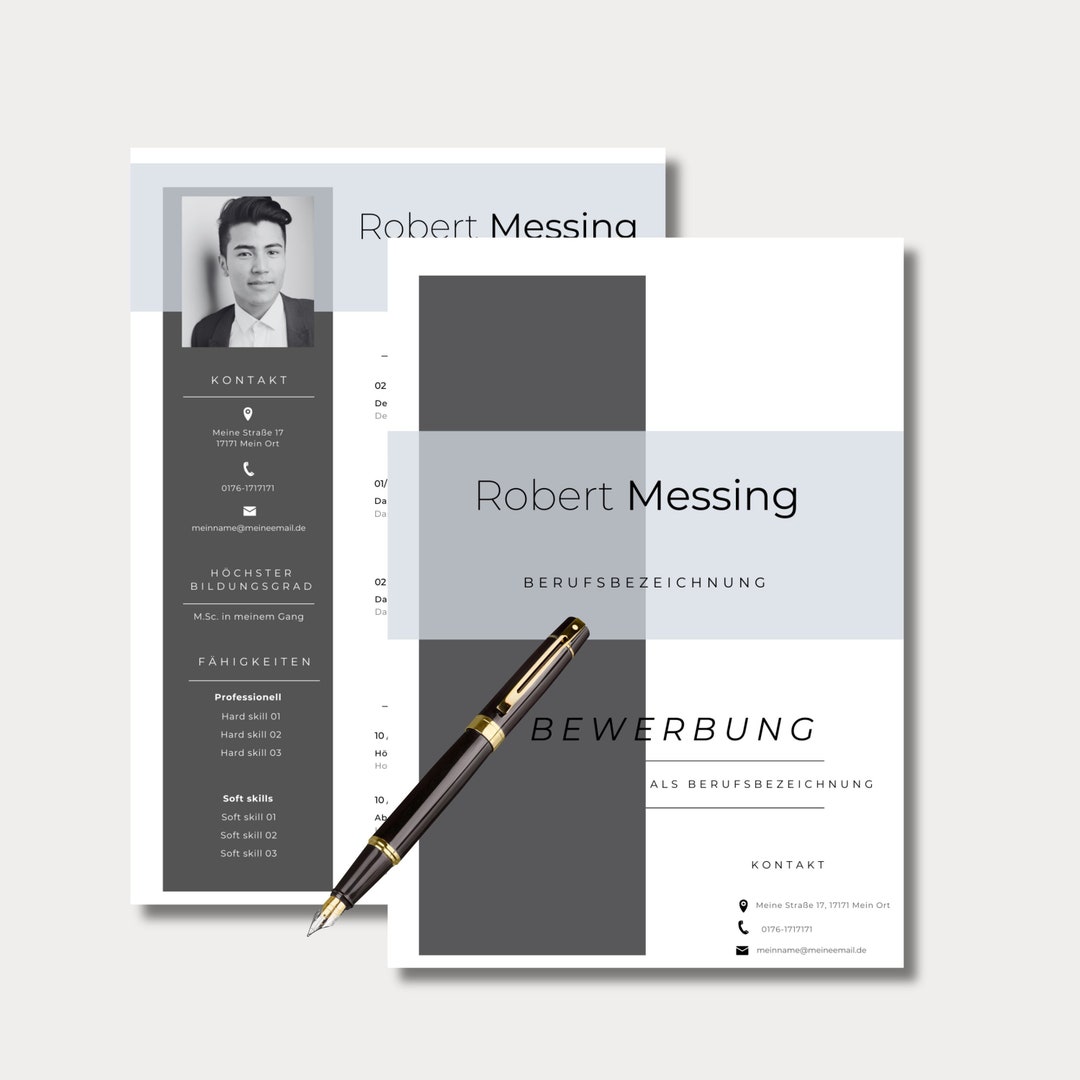 Modern Application Templates German Tabular CV Template Cover Sheet ...