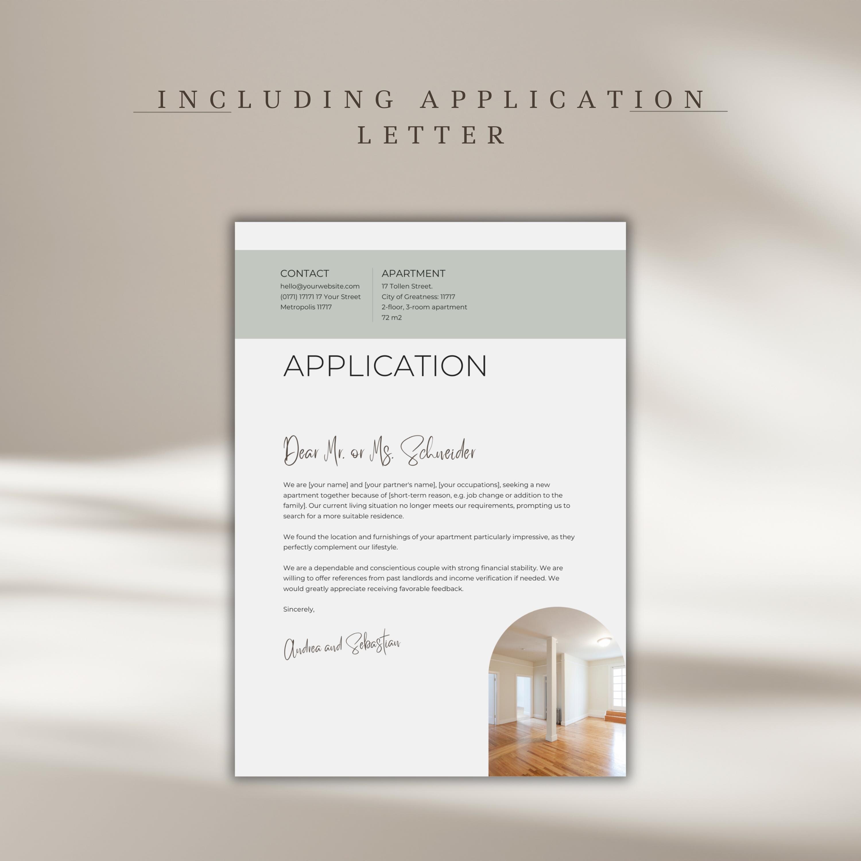 Tenant Resume Template Rental Application CV Creative Rental Cover ...