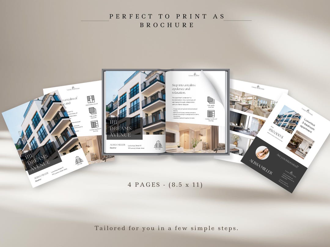 Modern Real Estate Brochure Editable Property Marketing Template Real ...