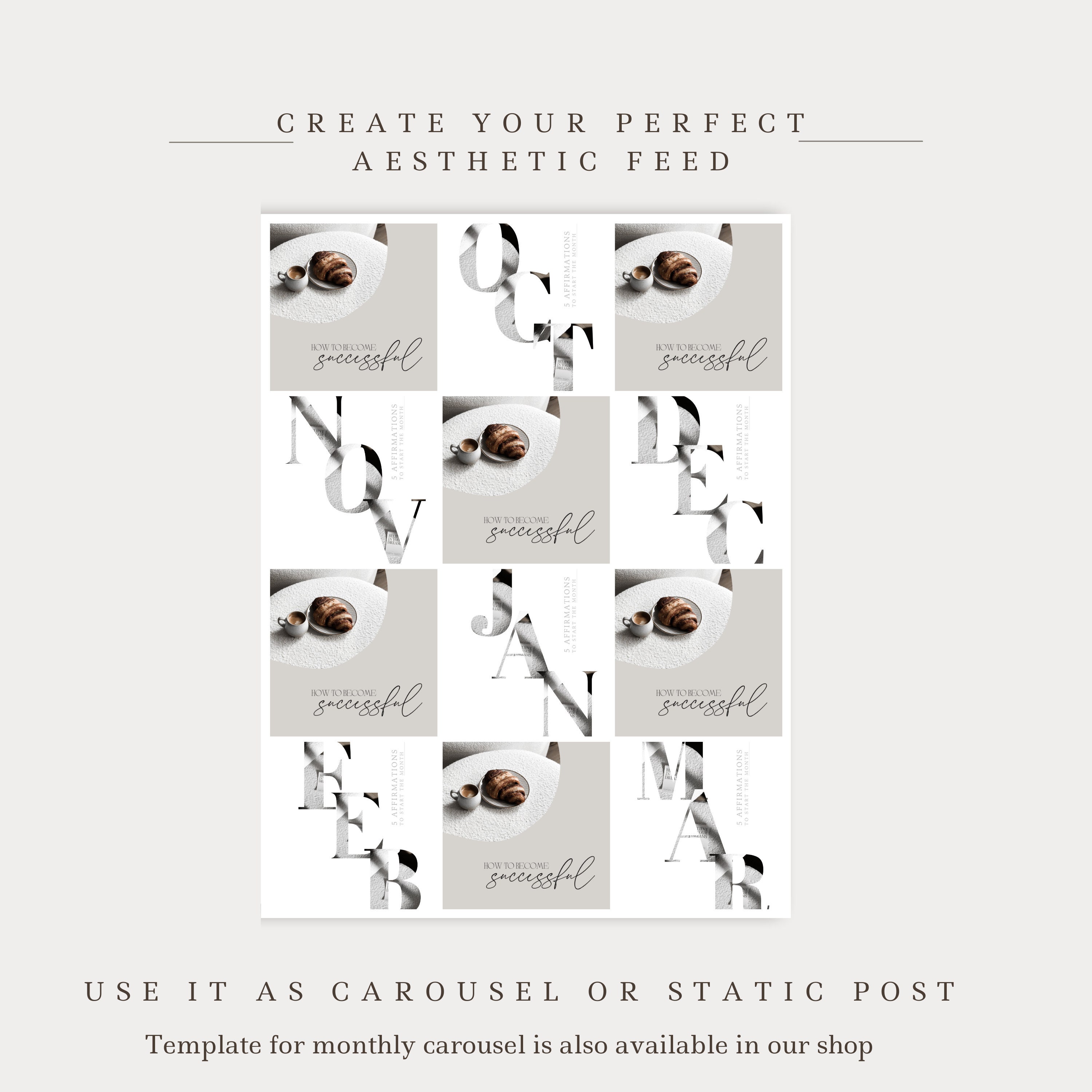 Social Media Template Carousel Story Quote Moody Aesthetic Dark Daily ...