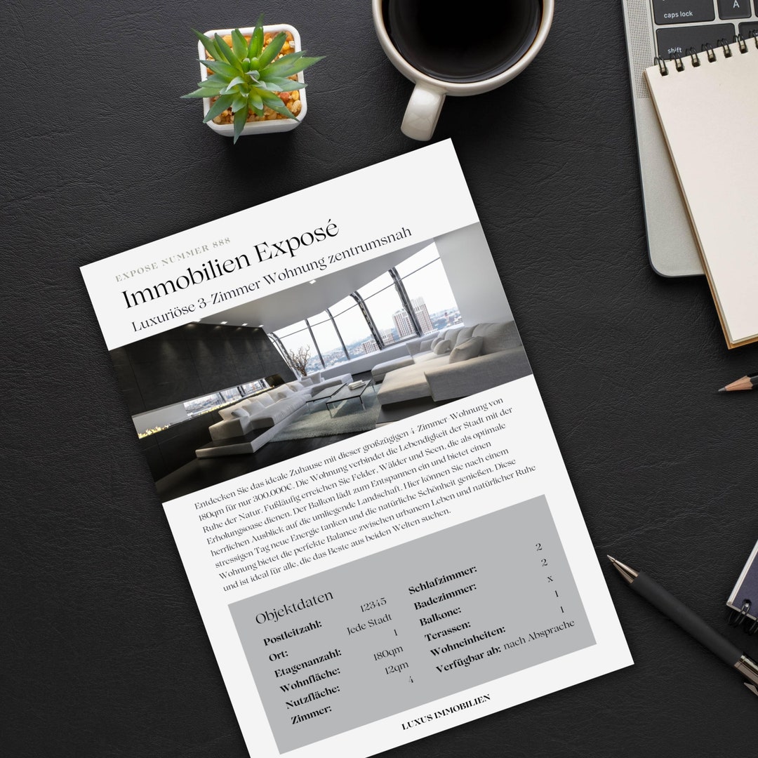 Real Estate Expose Template House Sale Agent Template Apartment Sale ...