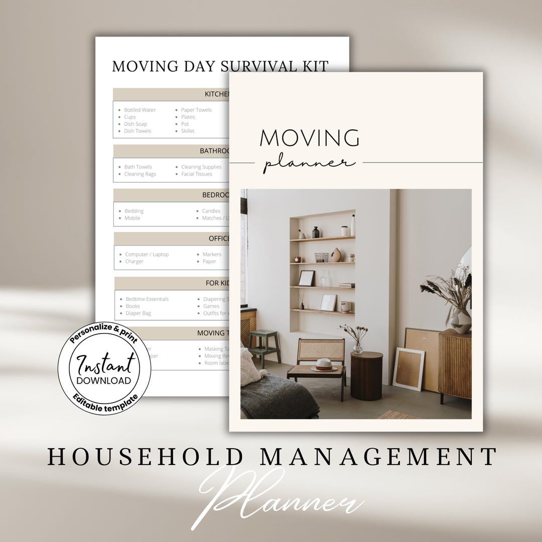 Relocation Moving Planner Canva Template PLR MRR Editable PDF Moving ...