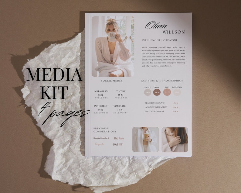 Influencer Media Kit Template Canva Rate Sheet Instagram Brand Kit ...