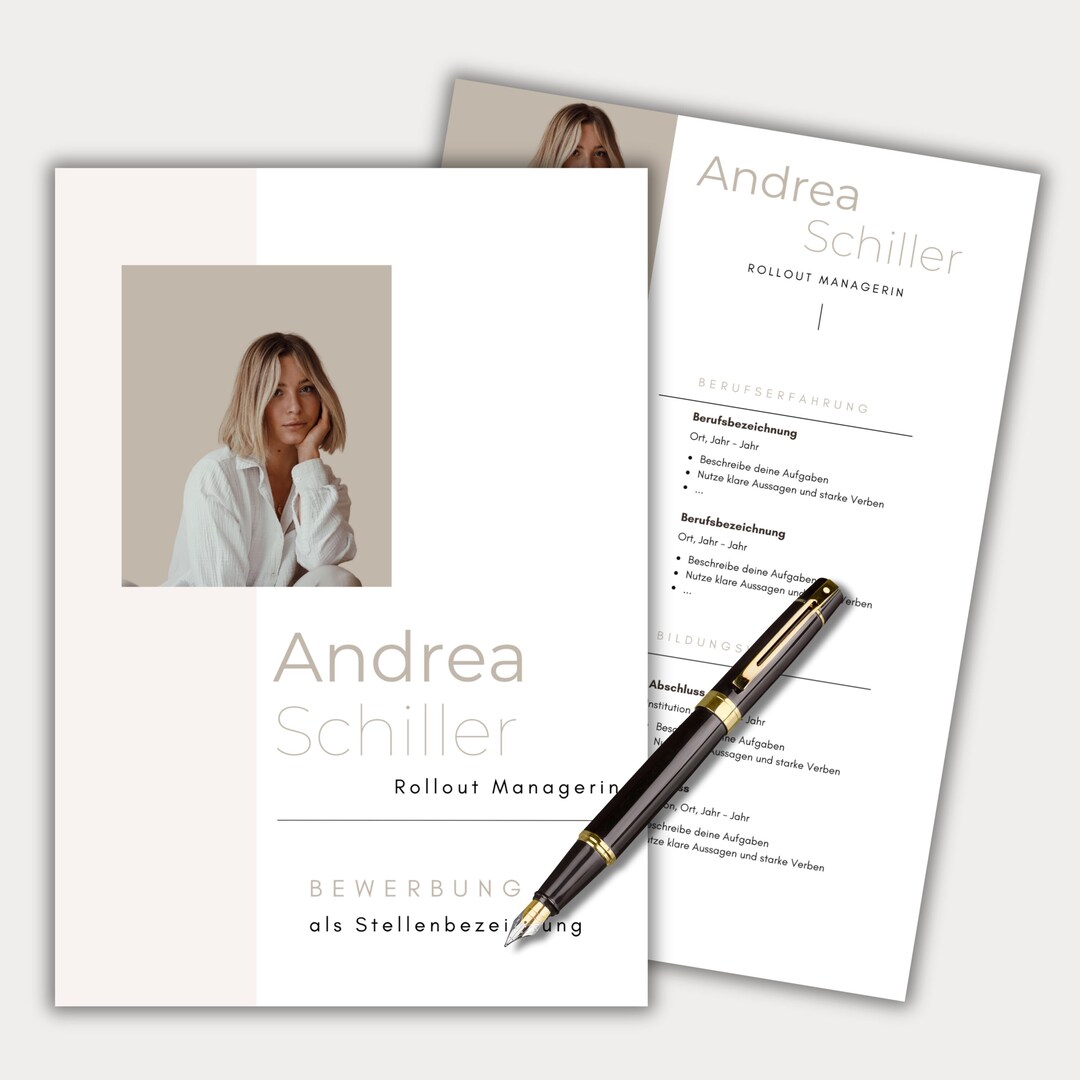 Modern Application Templates German Tabular CV Template Cover Sheet ...