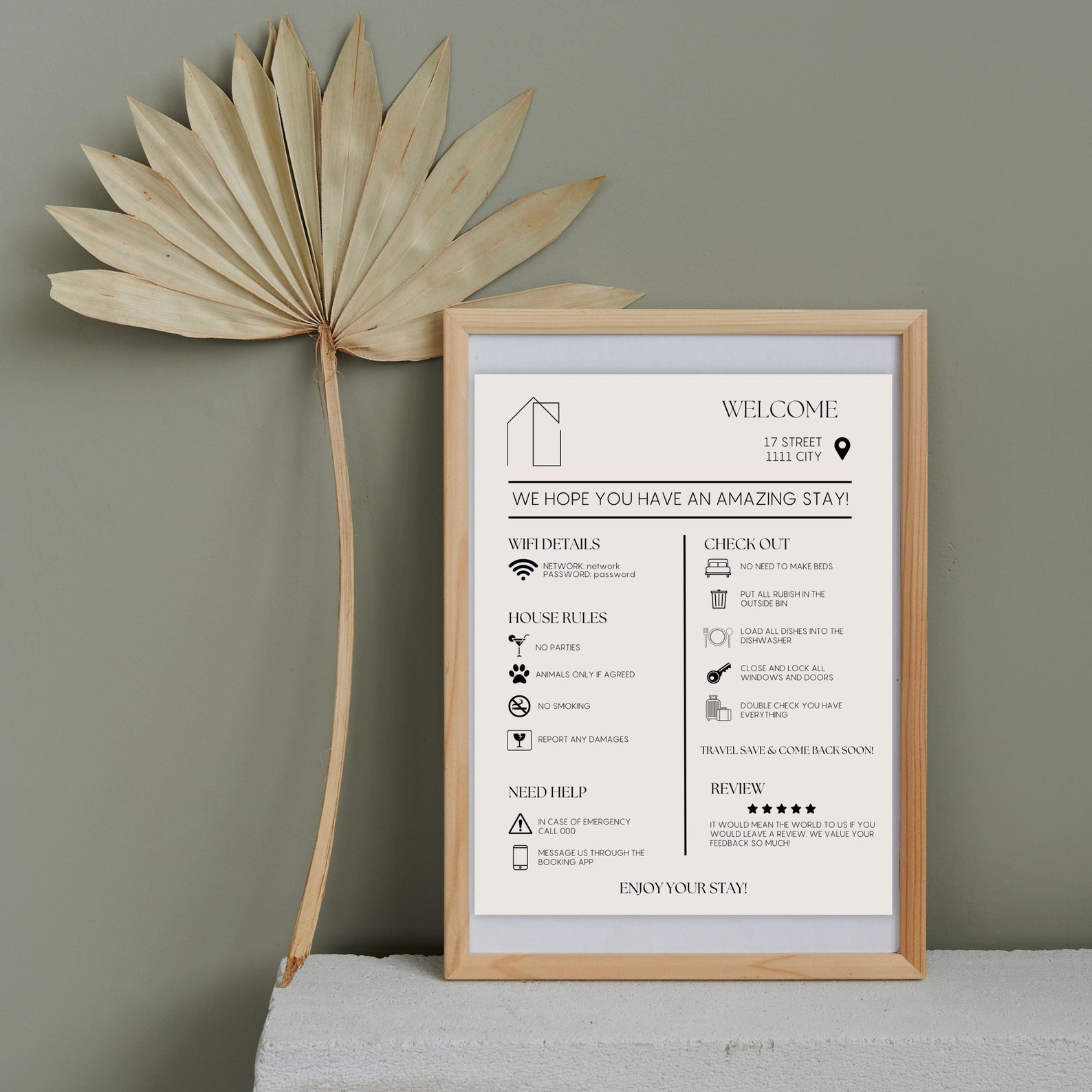 Welcome Sign Airbnb Hosts Vacation Rental Printable Guest Arrival ...
