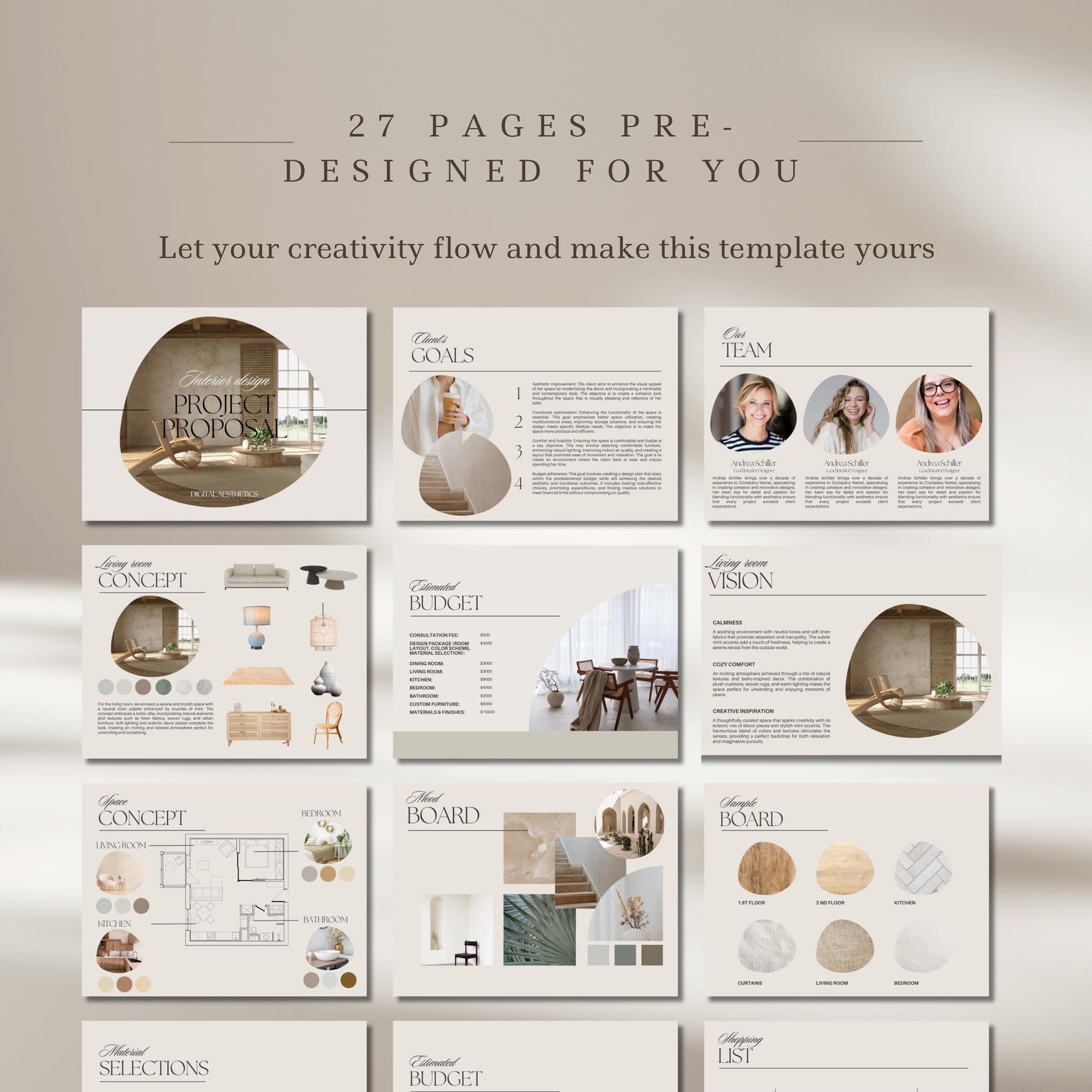 Interior Design Presentation Template FFE Finishes Concept Mood Board ...