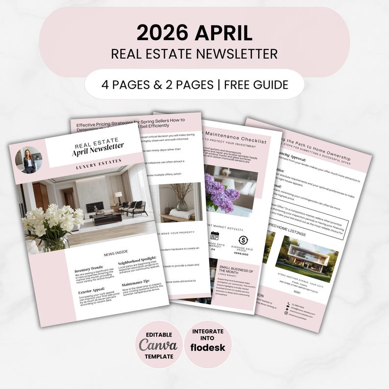 April 2026 Real Estate Newsletter Realtor Marketing Monthly Real Estate ...