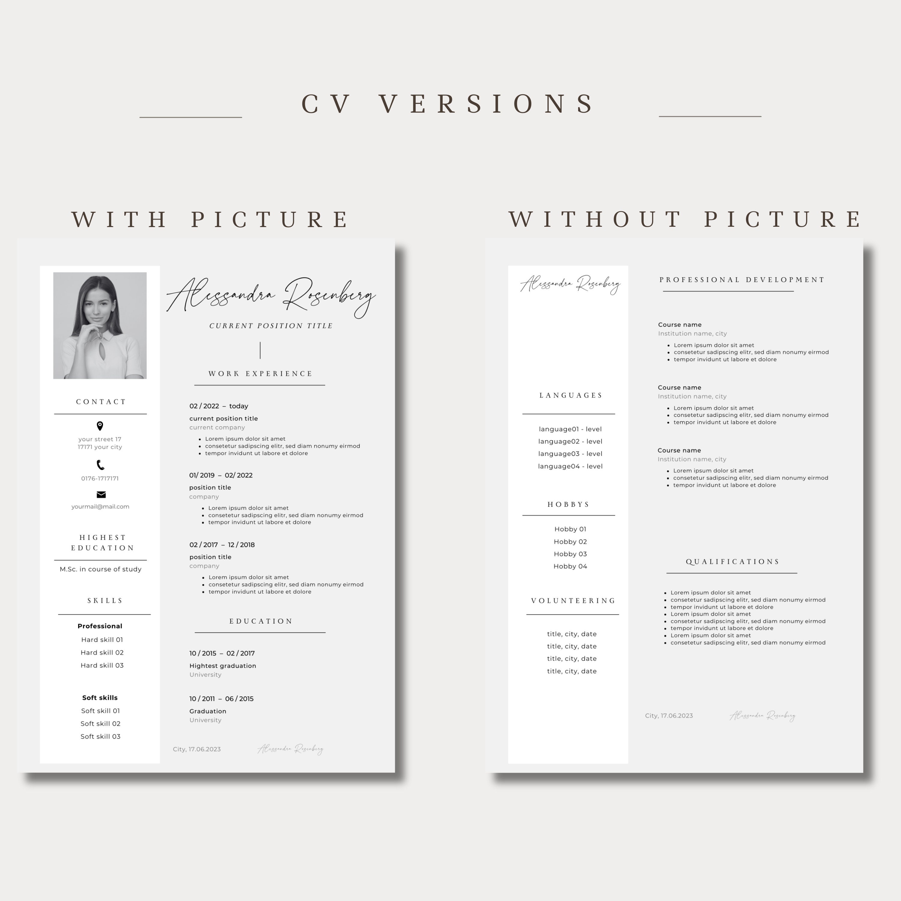 Modern Application Templates English Tabular CV Template Cover Sheet ...