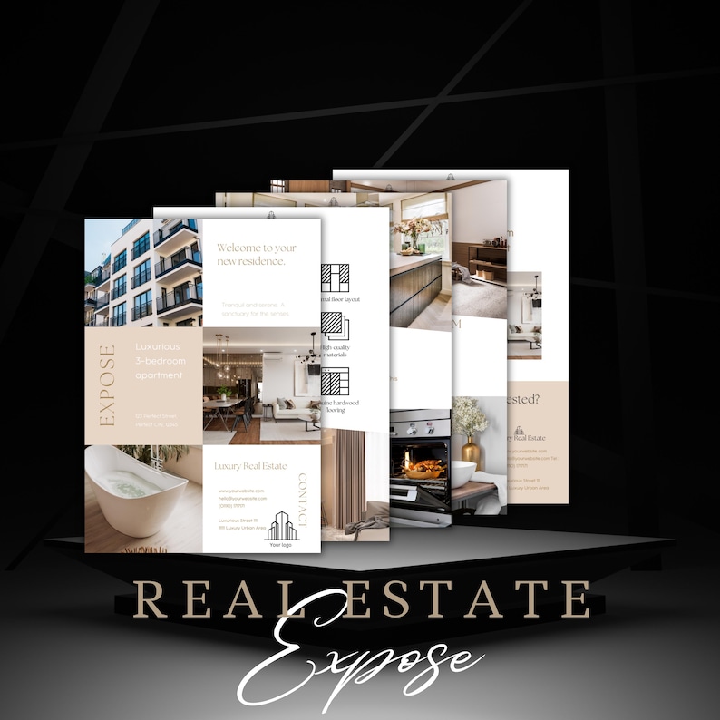 Real Estate Expose Listing Brochure Template House Selling Apartment ...