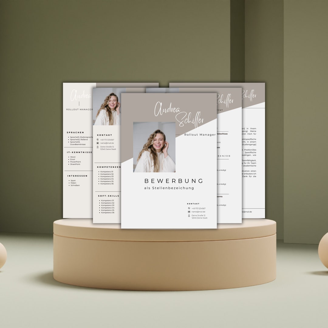 Application Template German CV in Table Creative Cover Letter Modern ...