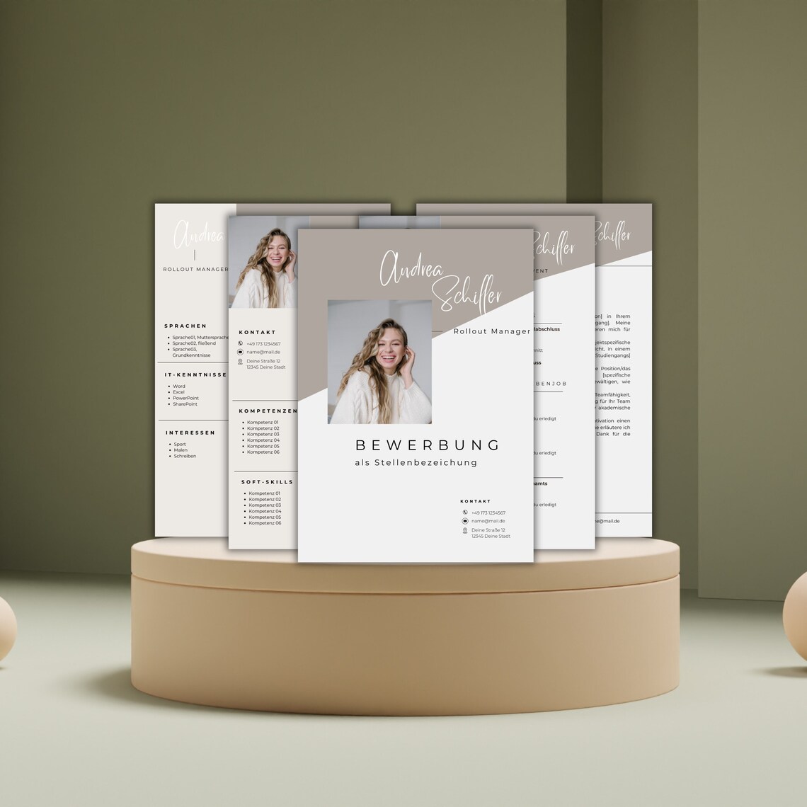 Application Template German CV in Table Creative Cover Letter Modern ...