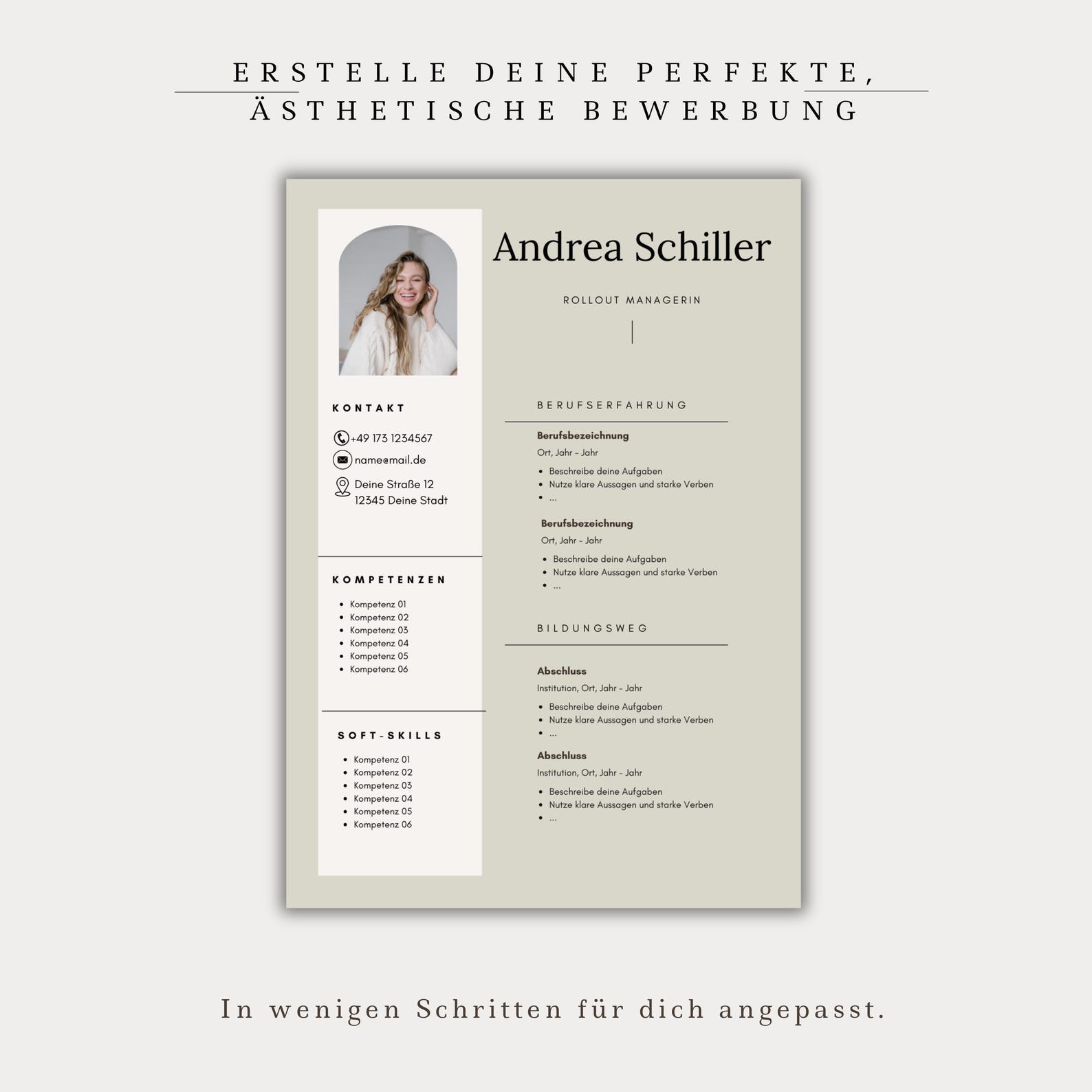 Application Template German CV Tabular Creative Cover Letter Modern ...