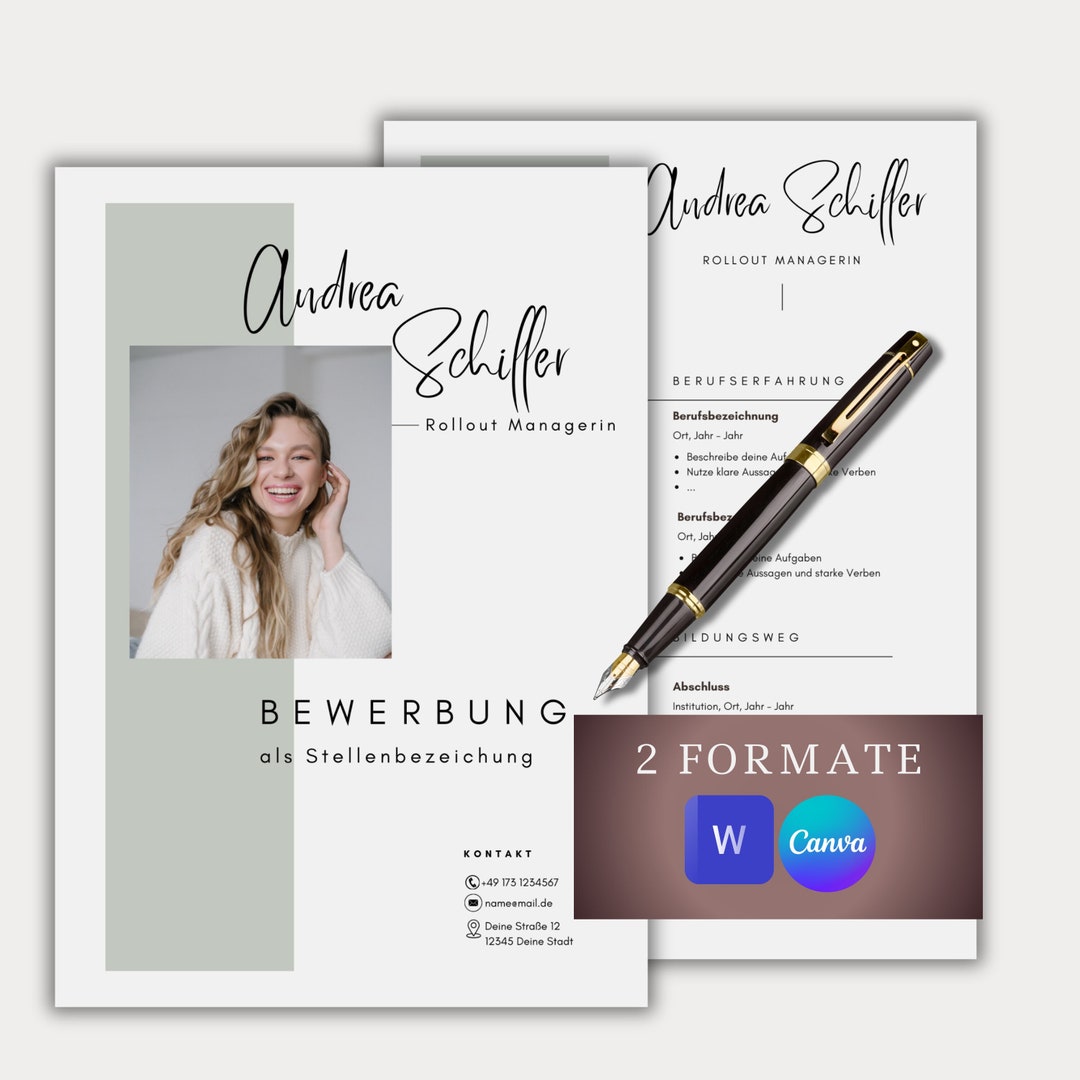 Application Template German CV Tabular Creative Cover Letter Modern ...