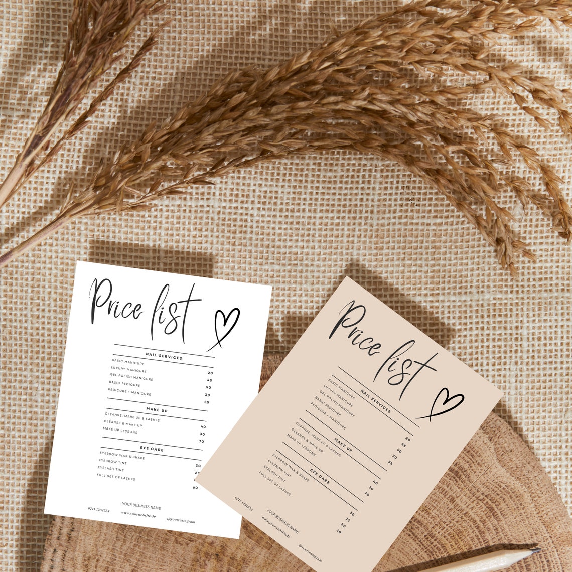 Minimal Beauty Business Price List Template Salon Price List Minimalist ...