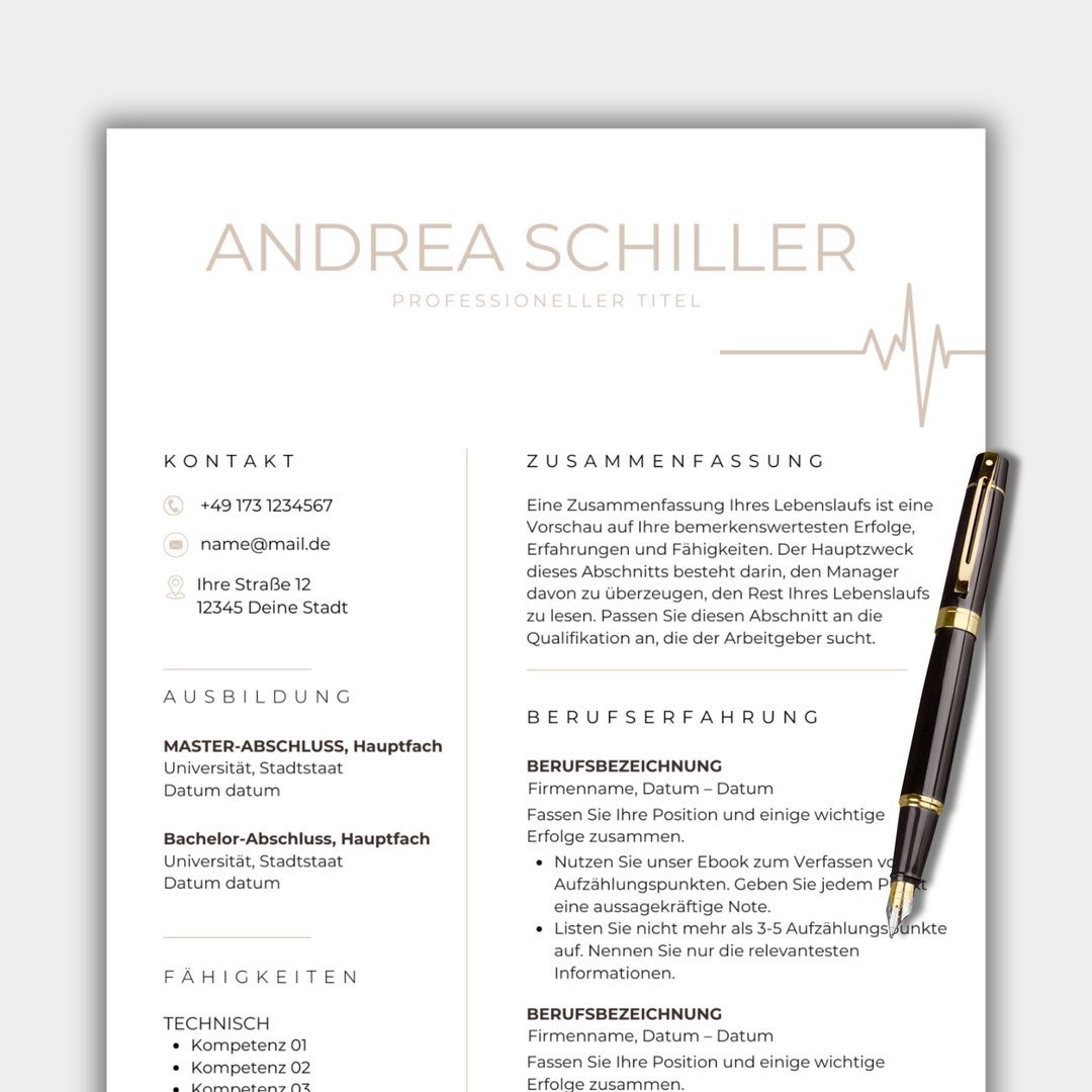 Nurse Resume Template Canva German Nursing Cover Letter RN New Nurse ...