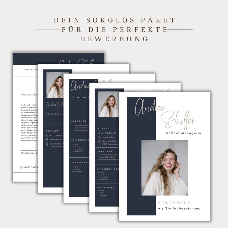 Modern Application Templates German Tabular CV Template Cover Sheet ...