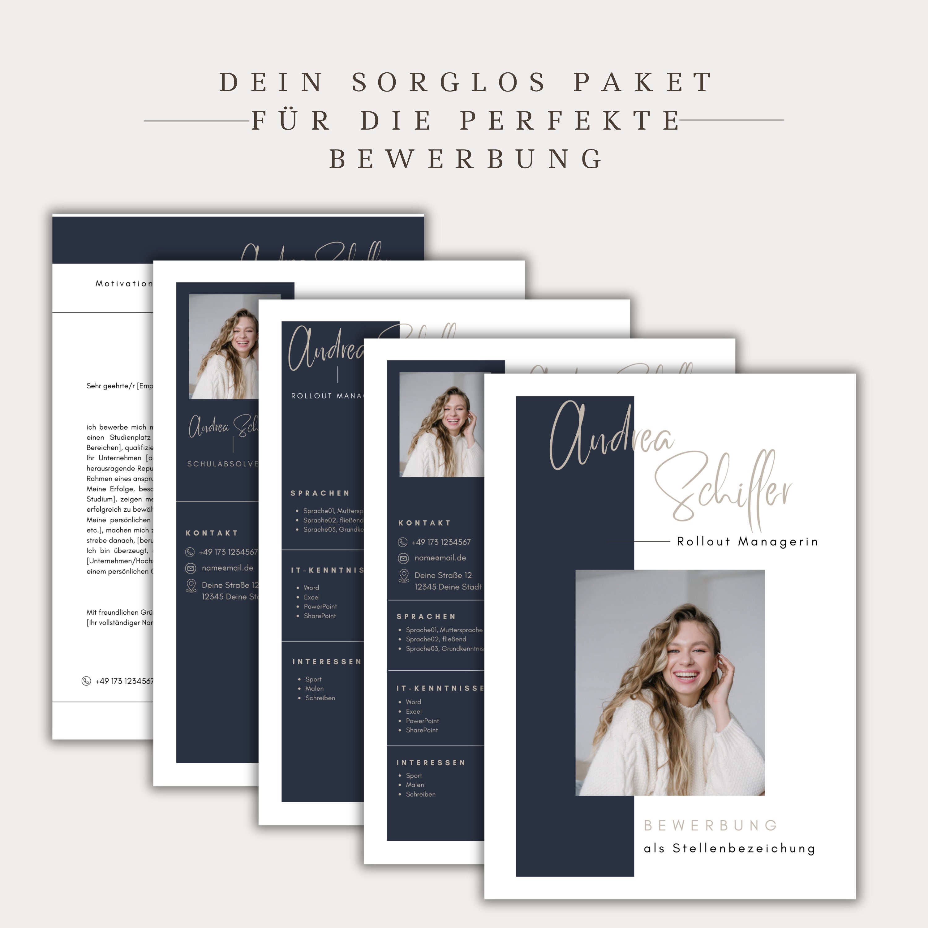 Modern Application Templates German Tabular CV Template Cover Sheet ...