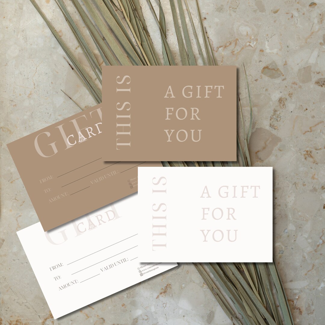 Boho Salon Gift Card Printable Template Bundle DIY Voucher Editable ...