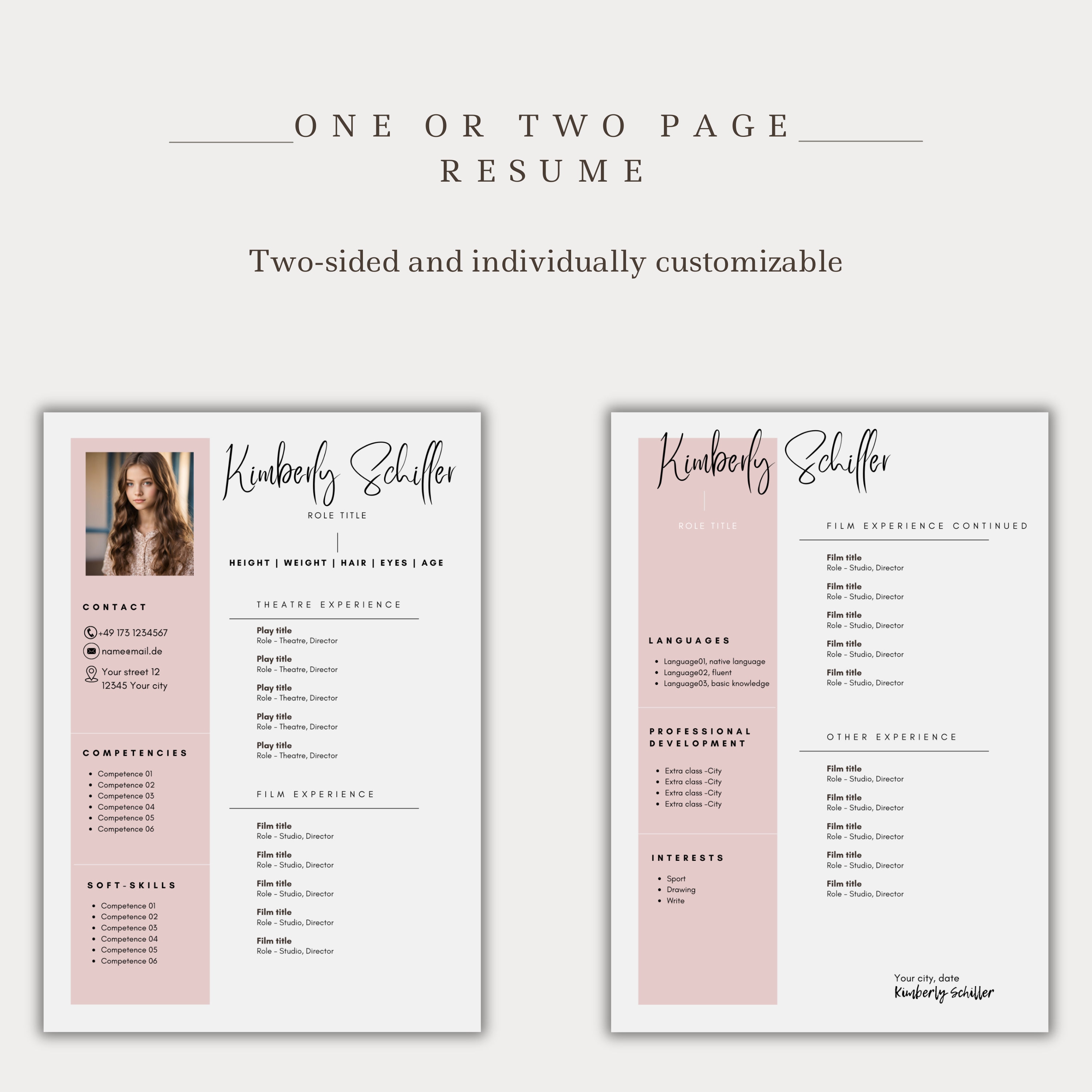 Child Actor Resume Template Boho Photo Canva Child Model Actor ...