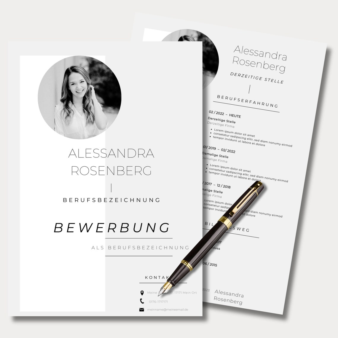 Modern Application Templates German Tabular CV Template Cover Sheet ...