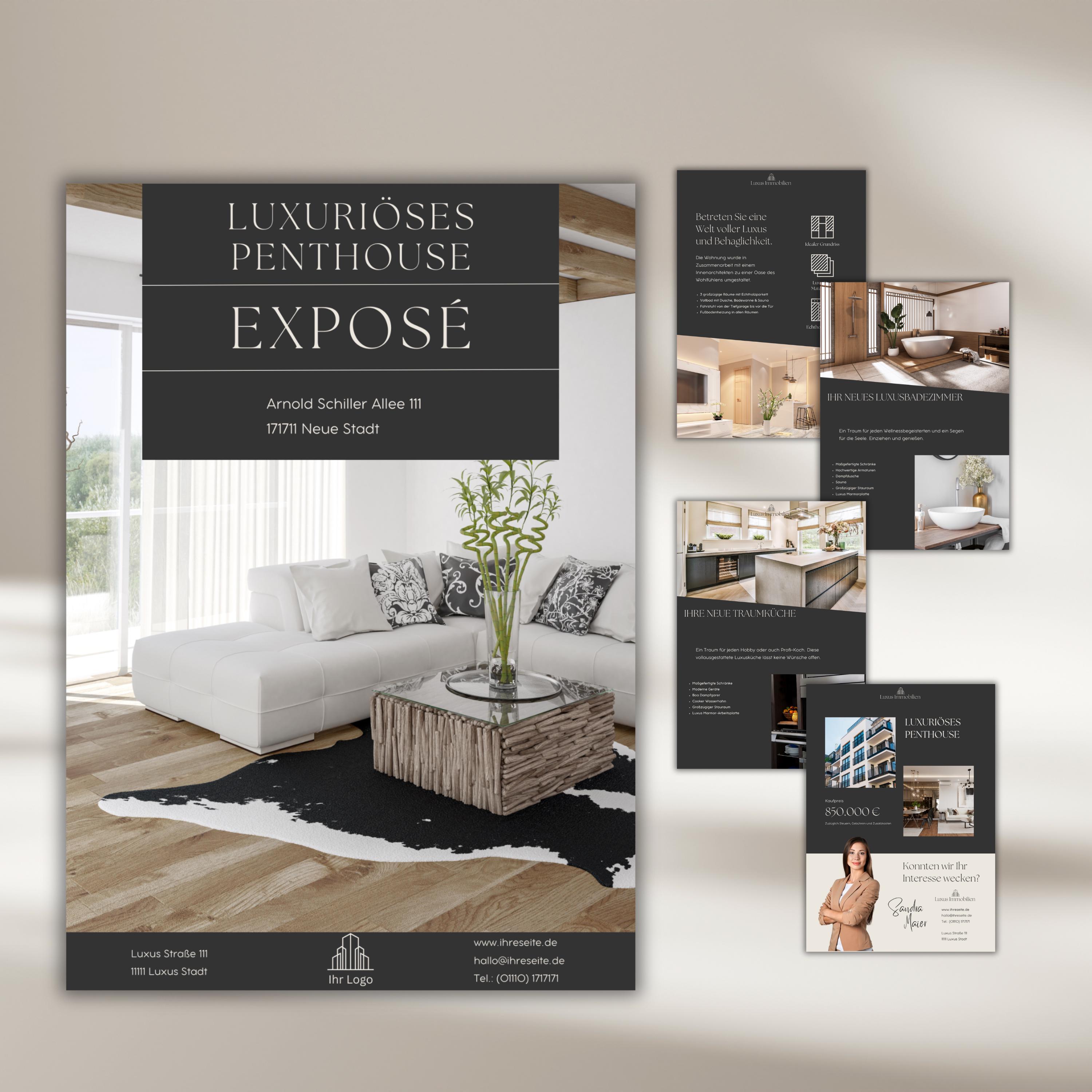 Real Estate Expose Template House Sale Agent Template Apartment Sale ...