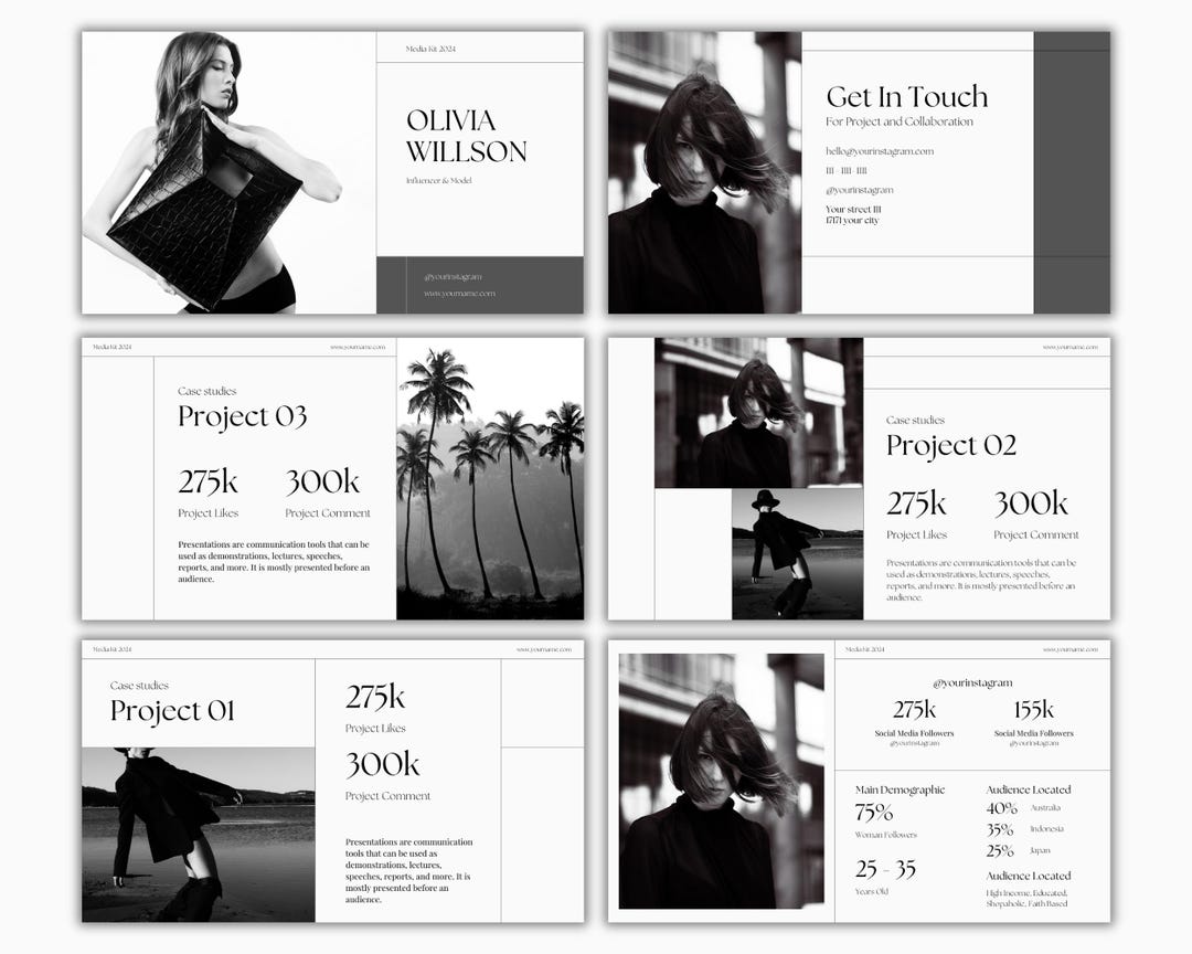 Customizable Media Kit Presentation Template 13 Pages Instagram ...