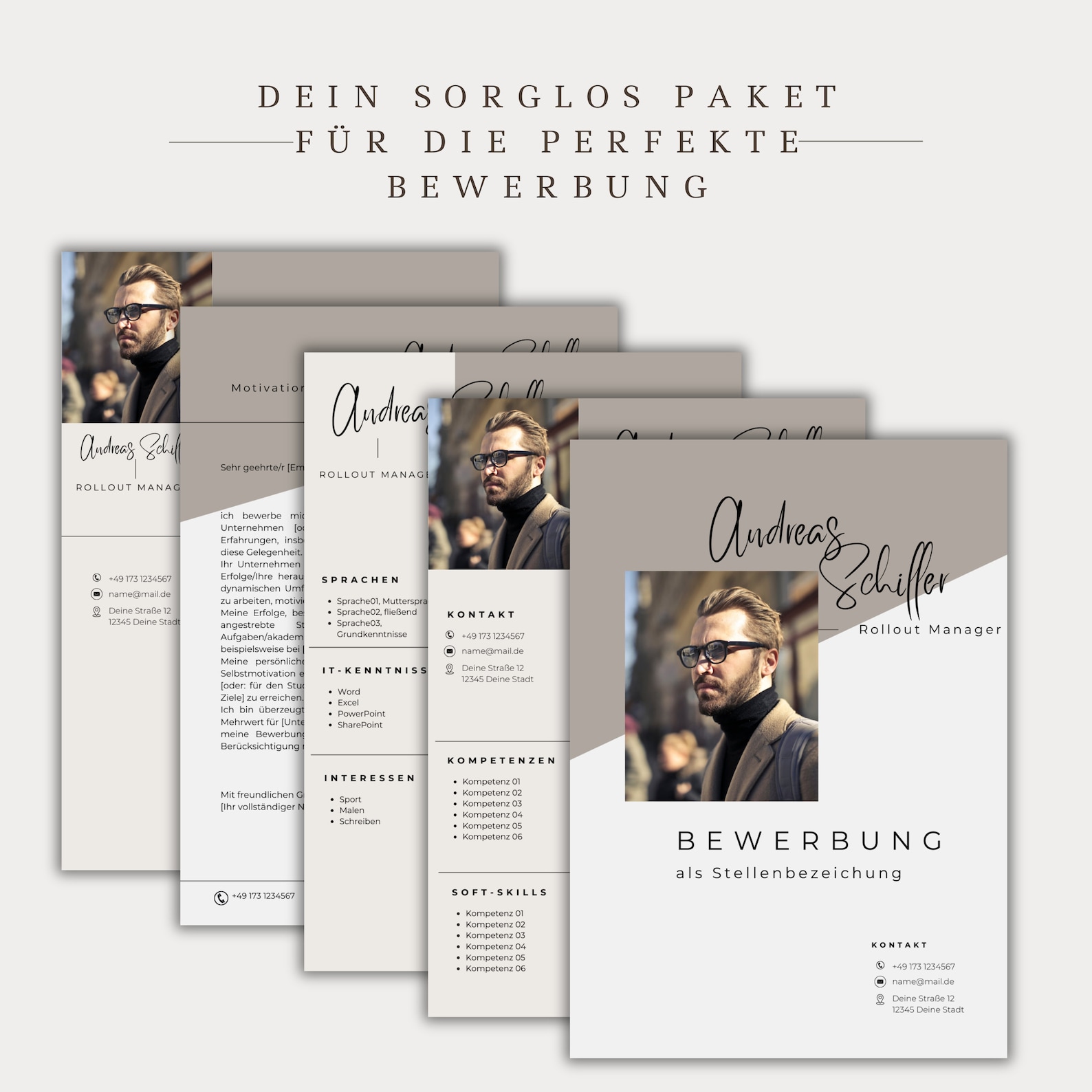 Application Template German CV in Table Creative Cover Letter Modern ...
