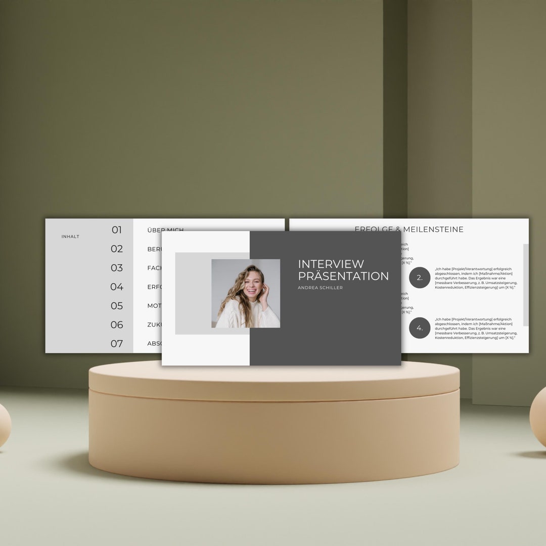 Job Interview Presentation Powerpoint Template Canva Modern Executive ...