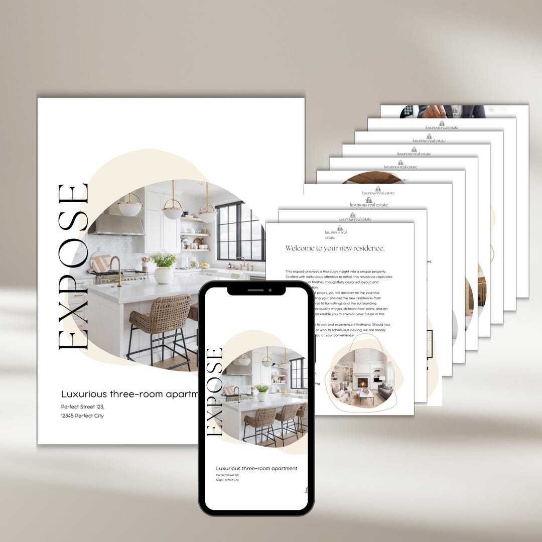 Real Estate Expose Template Listing Brochure House Selling Apartment ...
