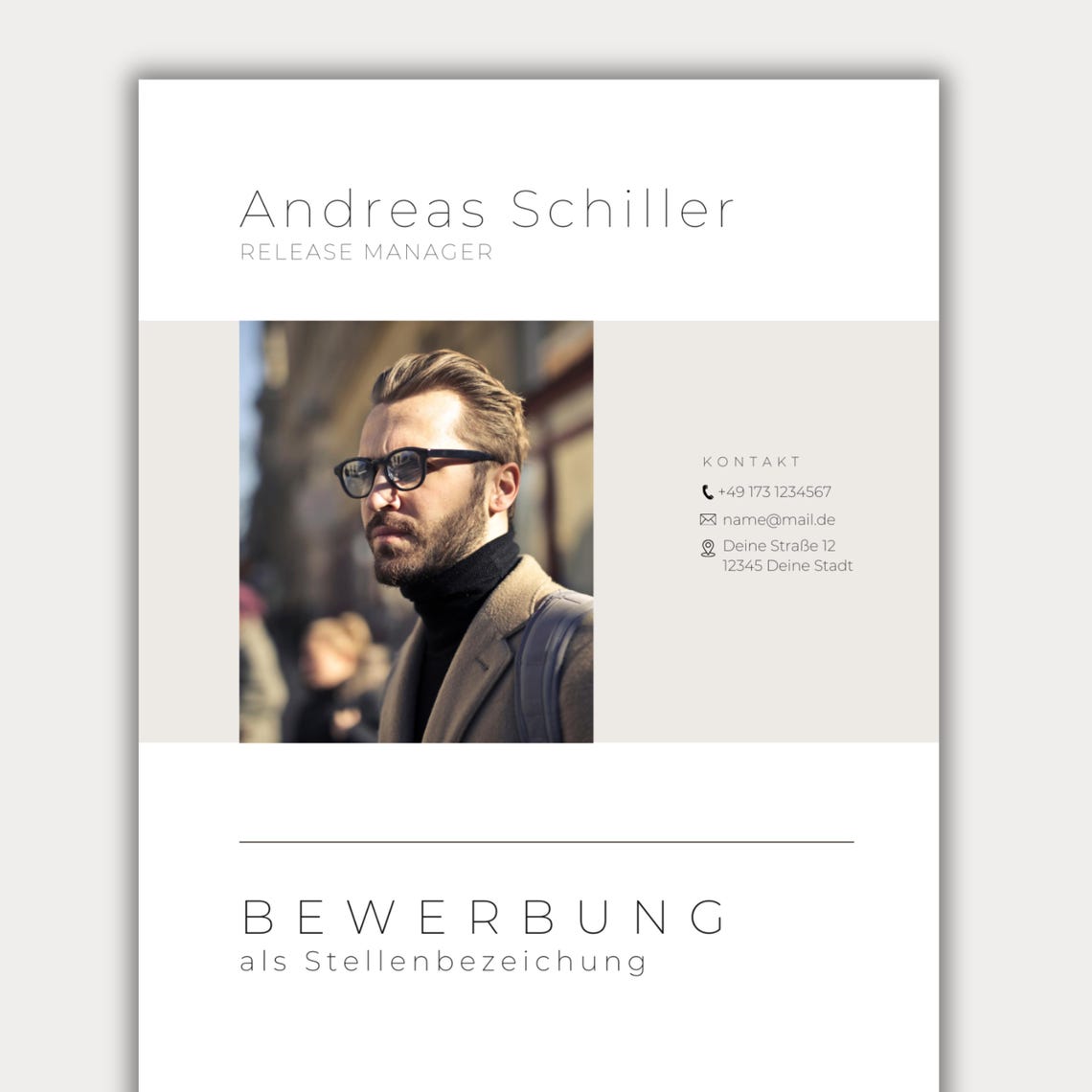 Application Template German CV Tabular Creative Cover Letter Modern ...