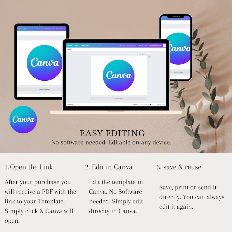 Resume Template ATS Friendly Clean Canva Modern CV Job Application ...