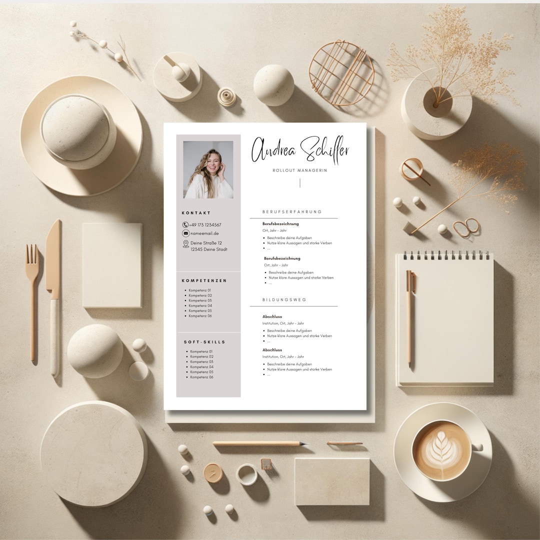 Application Template German CV Tabular Creative Cover Letter Modern ...