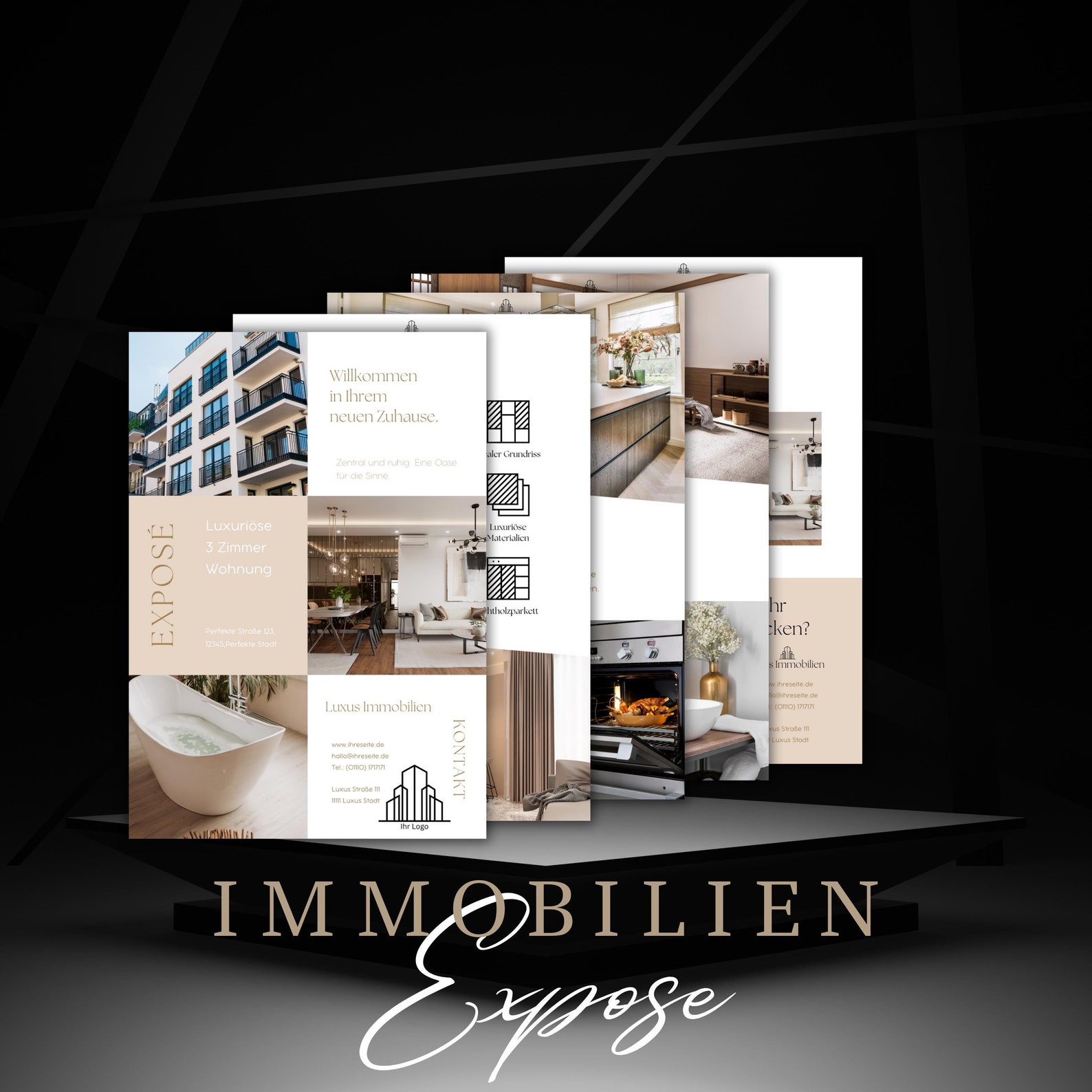 Real Estate Expose Template House Sale Agent Template Apartment Sale ...