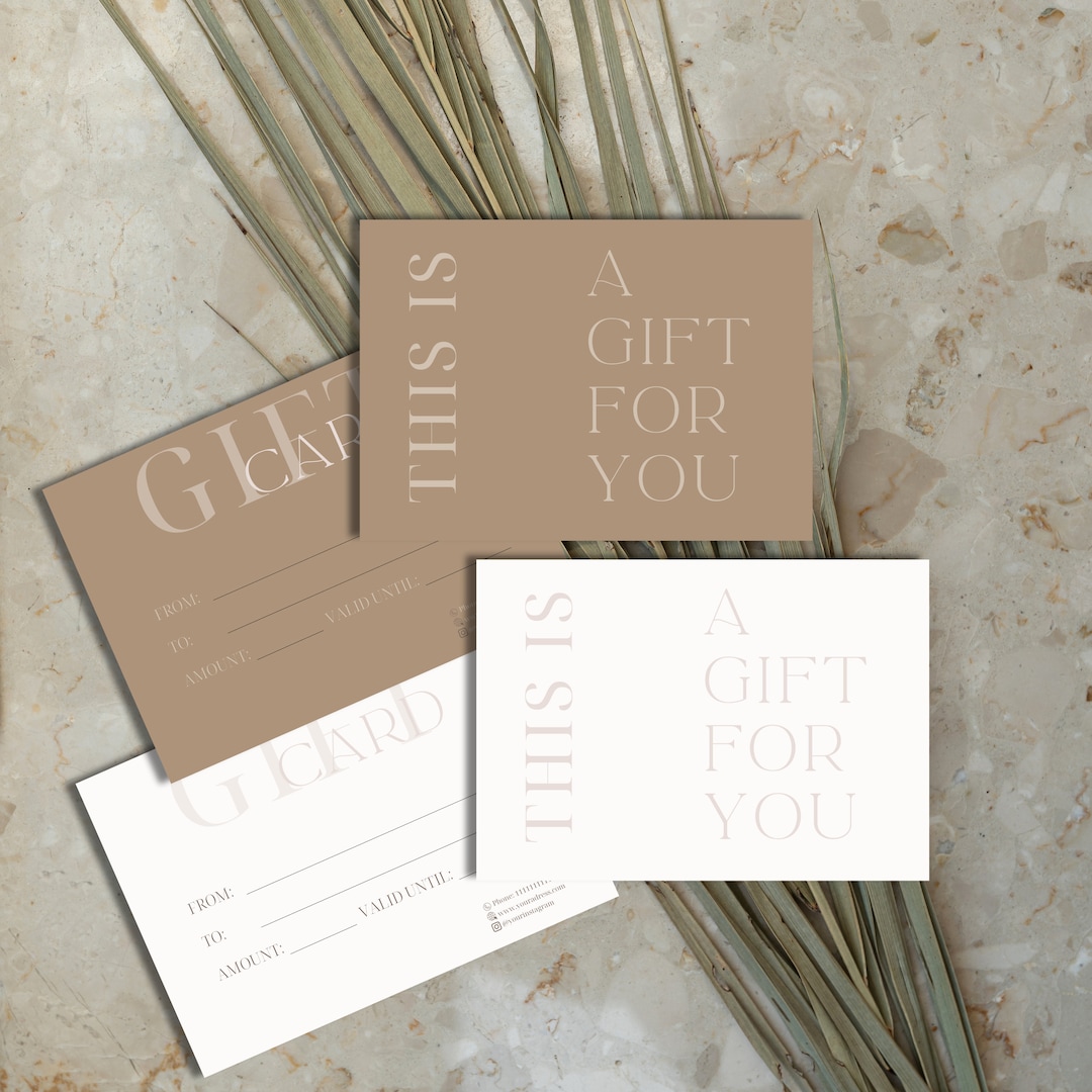 Boho Salon Gift Card Printable Template Bundle DIY Voucher Editable ...