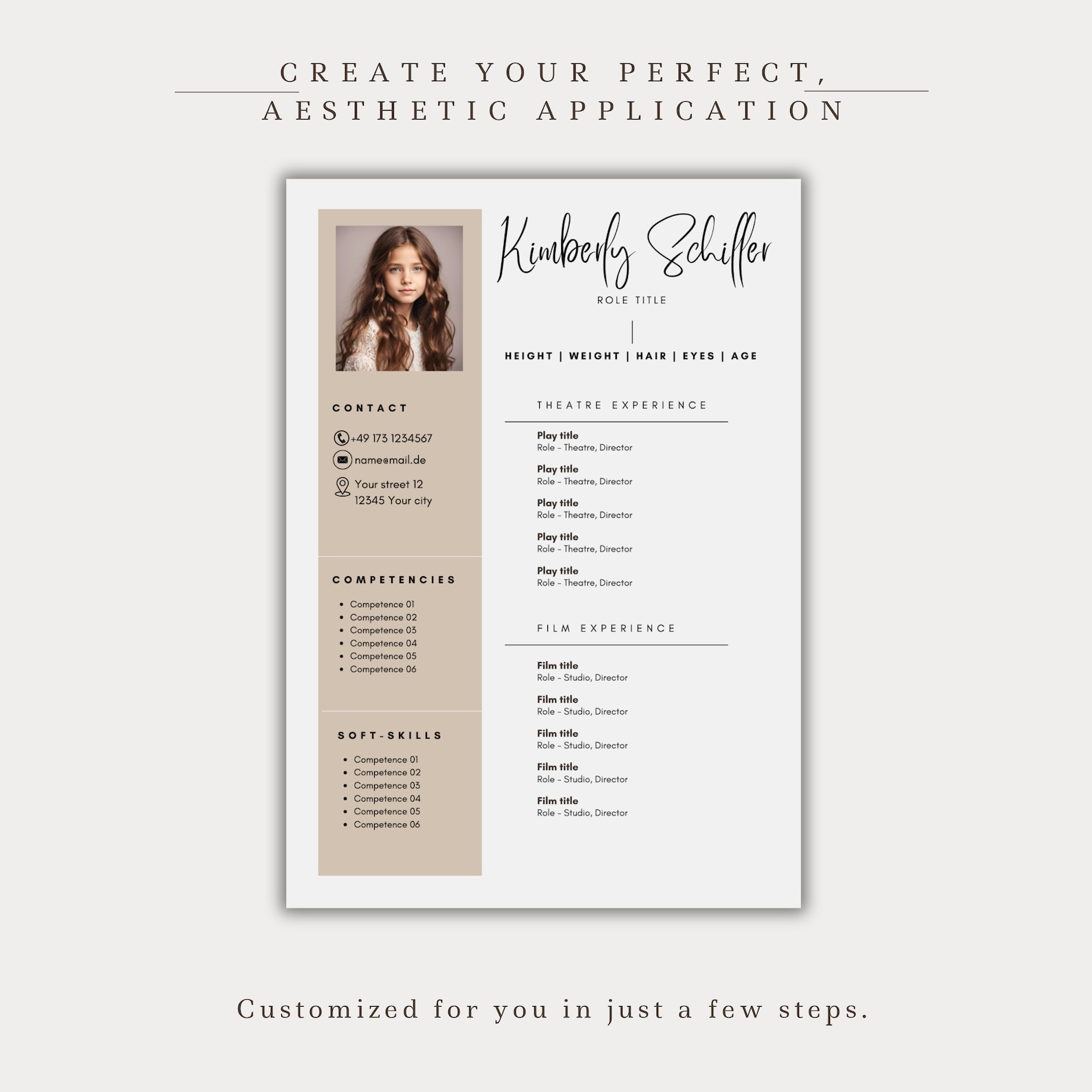 Child Actor Resume Template Boho Photo Canva Child Model Actor ...
