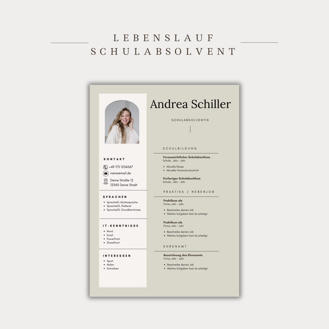Application Template German CV Tabular Creative Cover Letter Modern ...