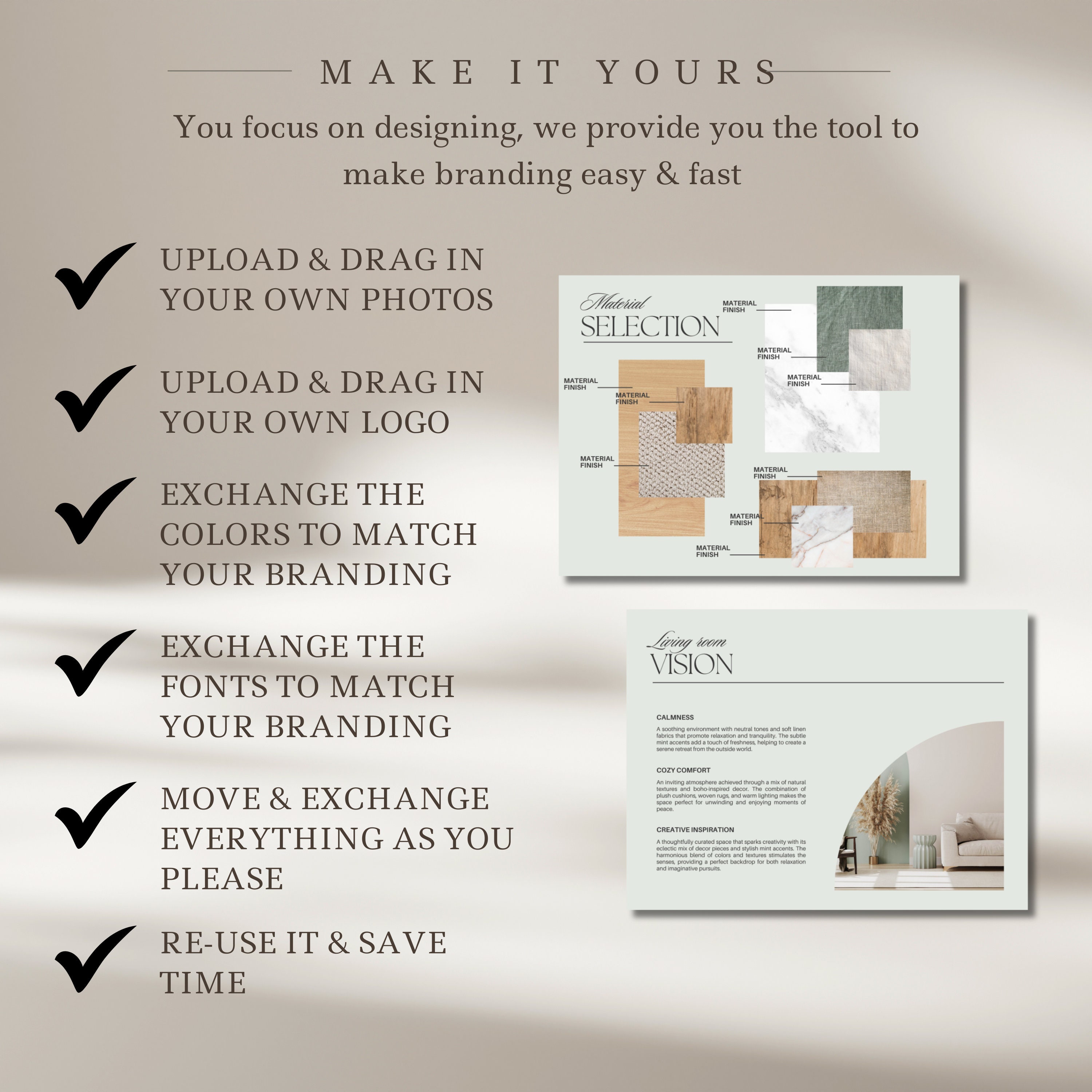 Interior Design Presentation Template Boho Mint Concept Mood Board ...
